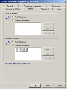 windows task: Sharing files across different subnets - sigmoid